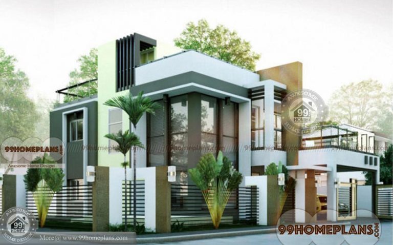 Modern Box Type House Design -Free Home Plan Elevations 2 Story Cute