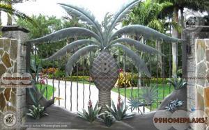Gate Decoration Design Ideas with Trendy Floral Type Iron Gate Models