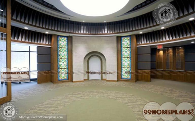Muslim Prayer Room Design Ideas - Arranged with Bright Colors & Lights