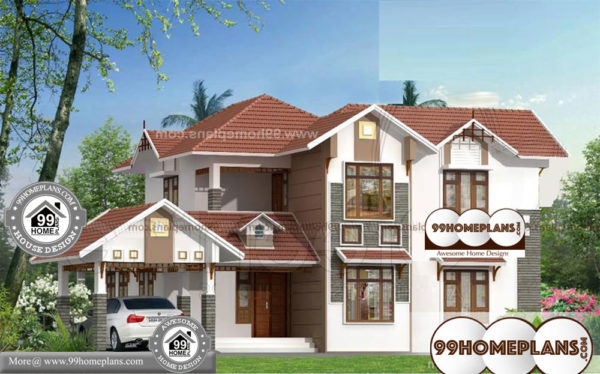 Contemporary Pitched Roof Architecture - Home Plan, Double Story House