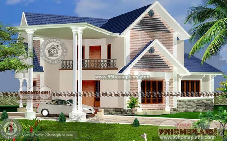 Small Stone House Plans - Home Elevation - Double Story - Modern Styles