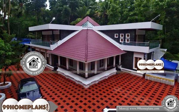 Wide Frontage House Plans Two Floor Kerala Made Styles Drawing Plans