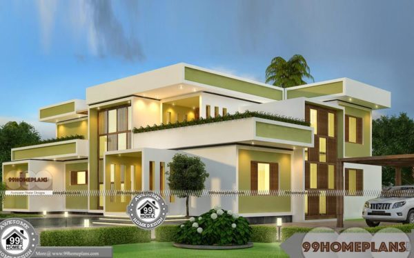 Square House Design Plans Double Floor Modern Box Type Home Models