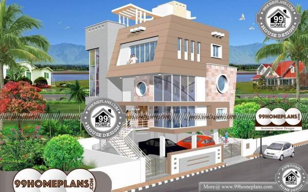 3 Floor House Design with Contemporary Modern New Style Home Plans