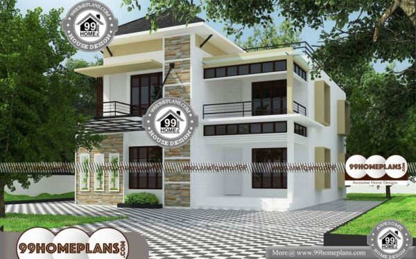 Box House Design with Two Story Fusion Style home Floor Collection Plan