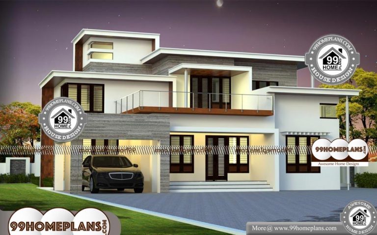Flat Top House Plans with Double Floor Ultra Modern Simple Collections