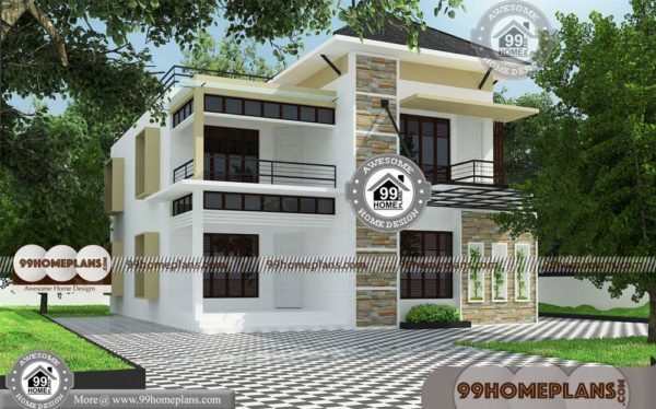 Box House Design with Two Story Fusion Style home Floor Collection Plan