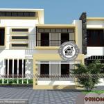Box House Design with Two Story Fusion Style home Floor Collection Plan