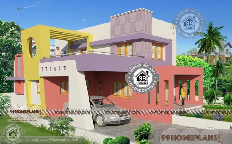 Corner Block Double Story House Designs with Awesome Plan Collections