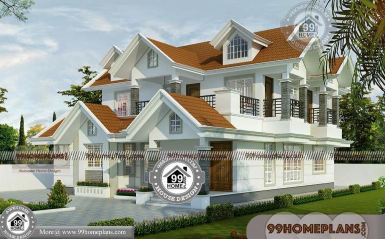 Double Storey House with New Traditional Complex Pattern Home Designs