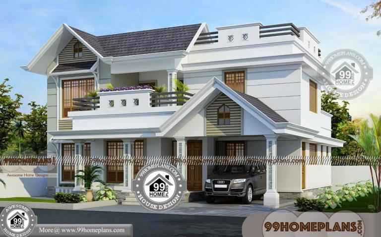 Double Story House Design with Traditional Architectural Patterns & Plans