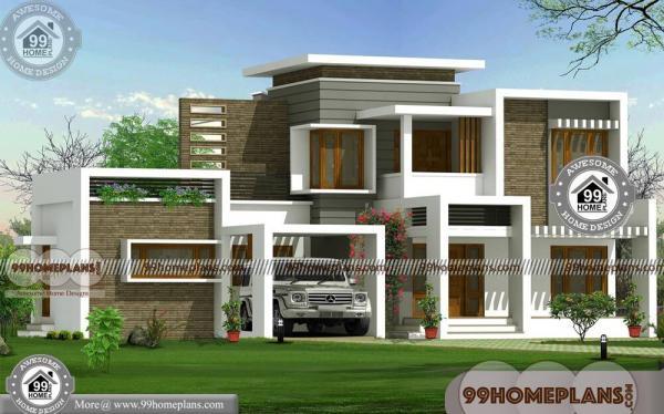Flat Roof House Designs with 2 Floor Ultra Modern Latest Home Plan Free