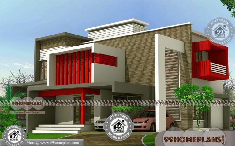 Two Floor House Plans with Simple Flat Roof Contemporary Model Homes