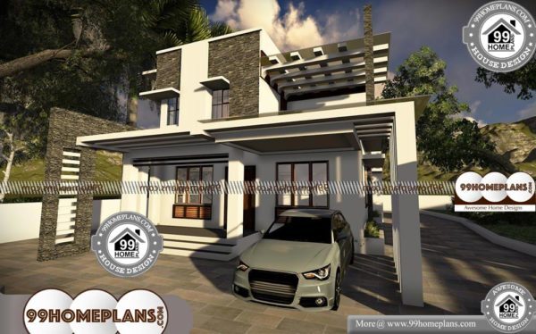 45 Foot Wide House Plans & 3D Elevations | Low Economy Home Designs