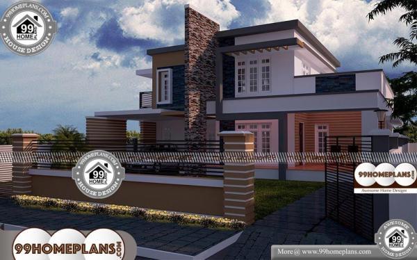 Rectangular Home Plans with 3D Elevations | Double Story Modern Plans