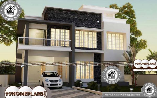 Square Two Story House Plans with 3D Elevations | 600+ Modern Designs