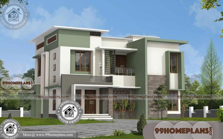 Flat Roof Home Plans with Double Story Elegant & Classic Look Designs