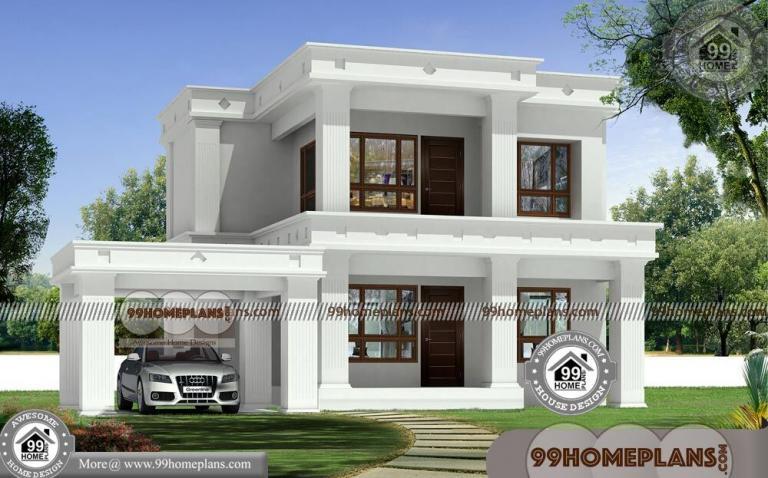 Flat Roof House Plans Design | Most Beautiful Narrow Lot Plan Ideas Free