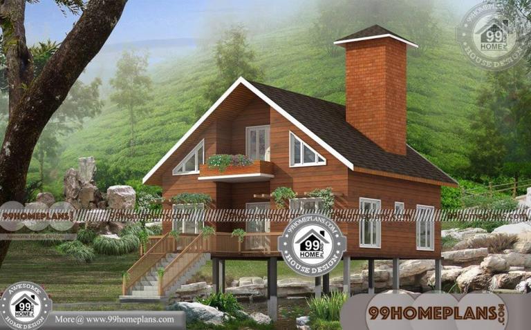 Log House Plans | One Story Wooden Home Styles with 3D Elevations
