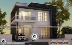 Square House Floor Plans with 3D Elevations | Low Cost Modern Designs