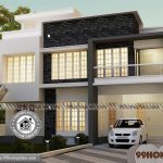 Two Story Rectangular House Plans with 3D Elevations | Low Cost Design